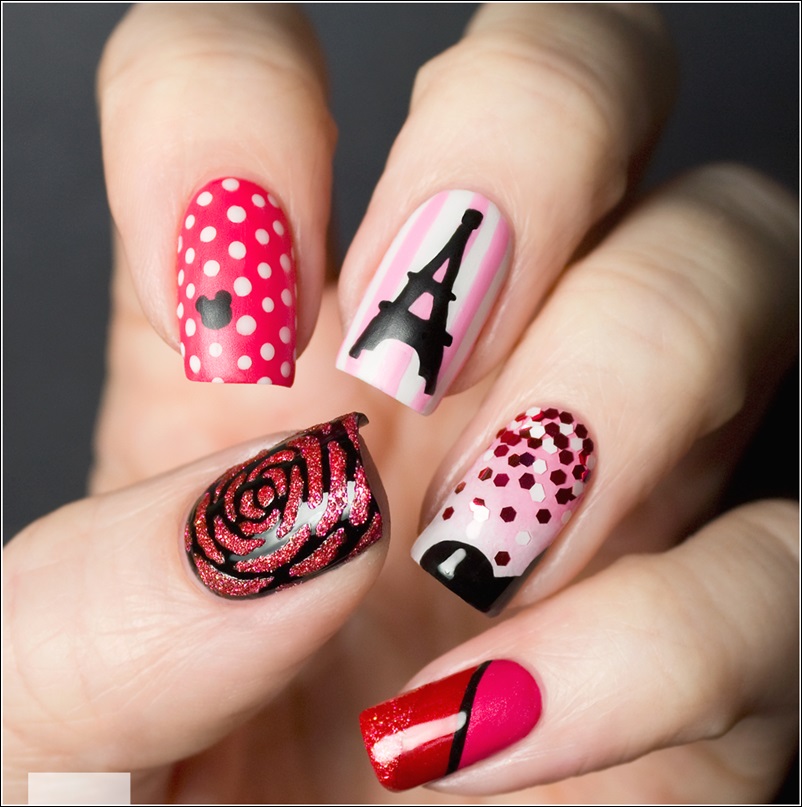 I Love Paris Nail Art Designs